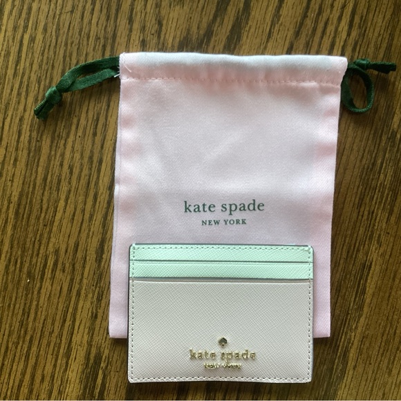 kate spade | Bags | Kate Spade Madison Cardholder In Rose Smoke With ...
